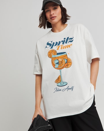 White Spritz Cocktail T-Shirt | Simply Be