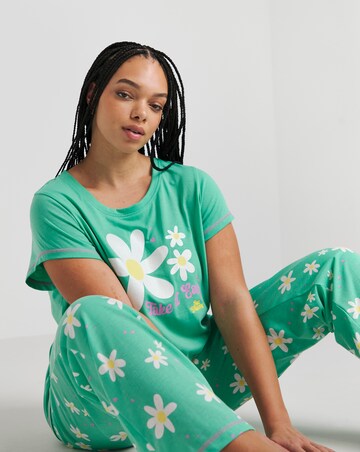 Joe Browns Green Daisy Pyjamas In A Bag | Simply Be