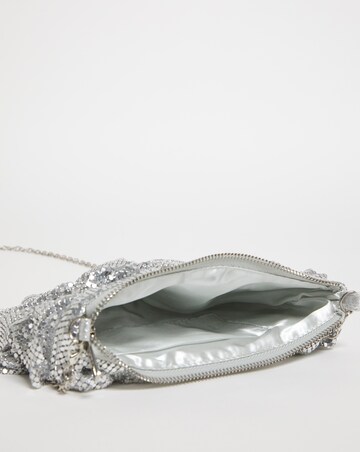 Silver Ruffle Chainmail Bag | Simply Be