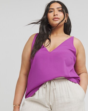 Purple Sleeveless V Neck Cami | Simply Be