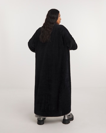 Black Fluffy Maxi Cardigan | Simply Be