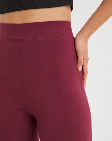 Burgundy Cotton Rich High Waisted Legging | Simply Be