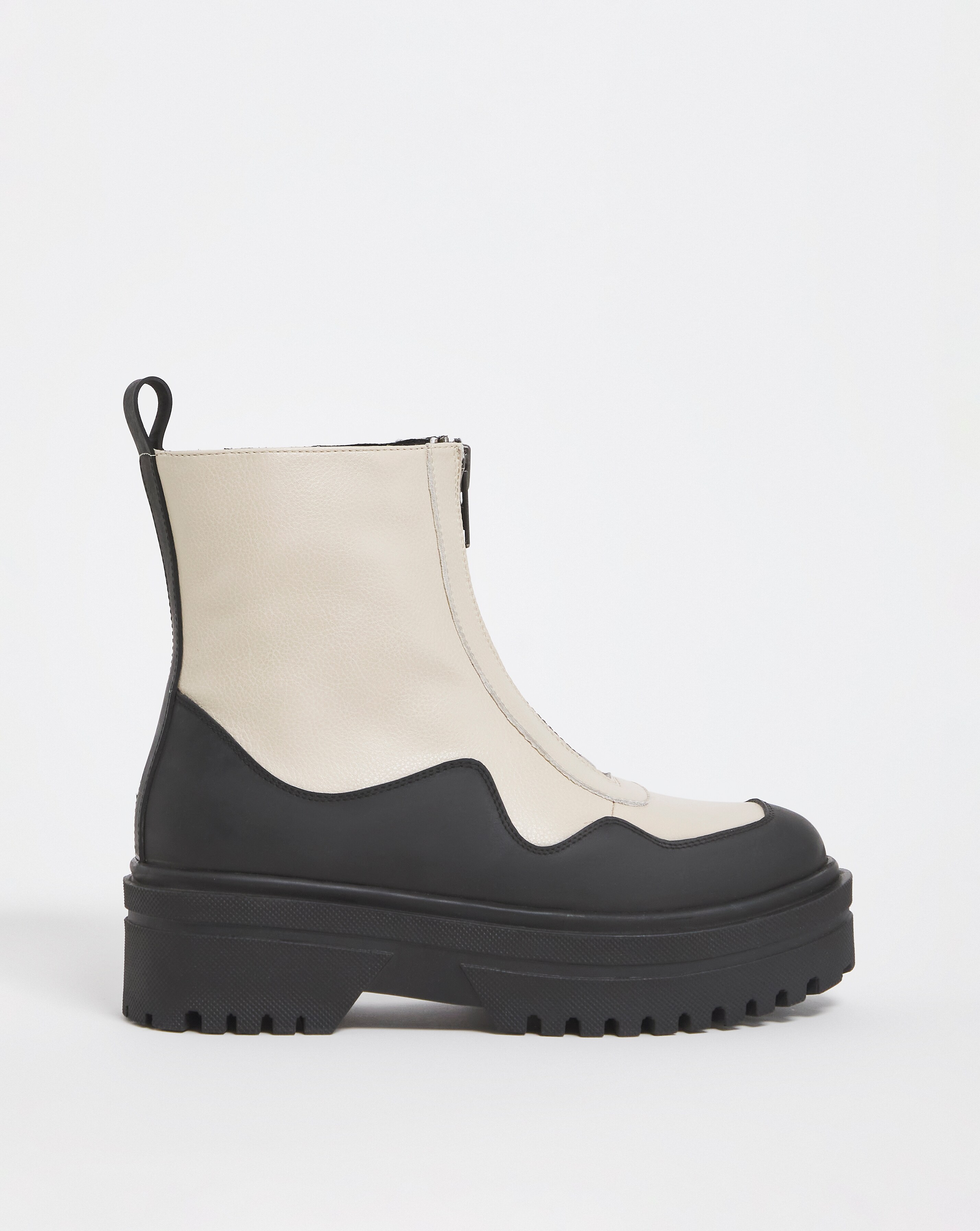 Frontera Flatform Front Zip Ankle Boots Ex Wide Fit | Simply Be