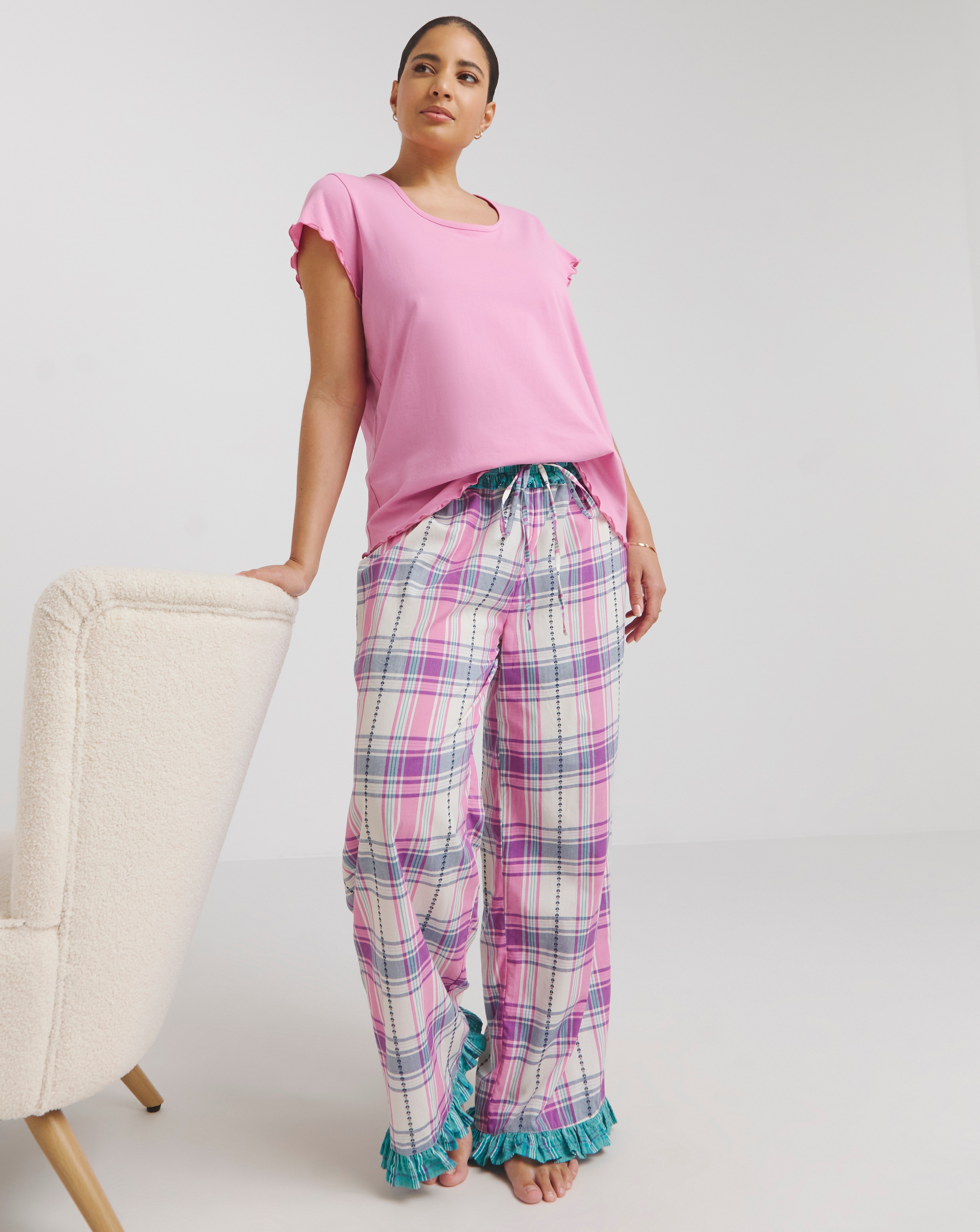 Joe Browns Cotton Woven Check Long Pyjama Set | Simply Be