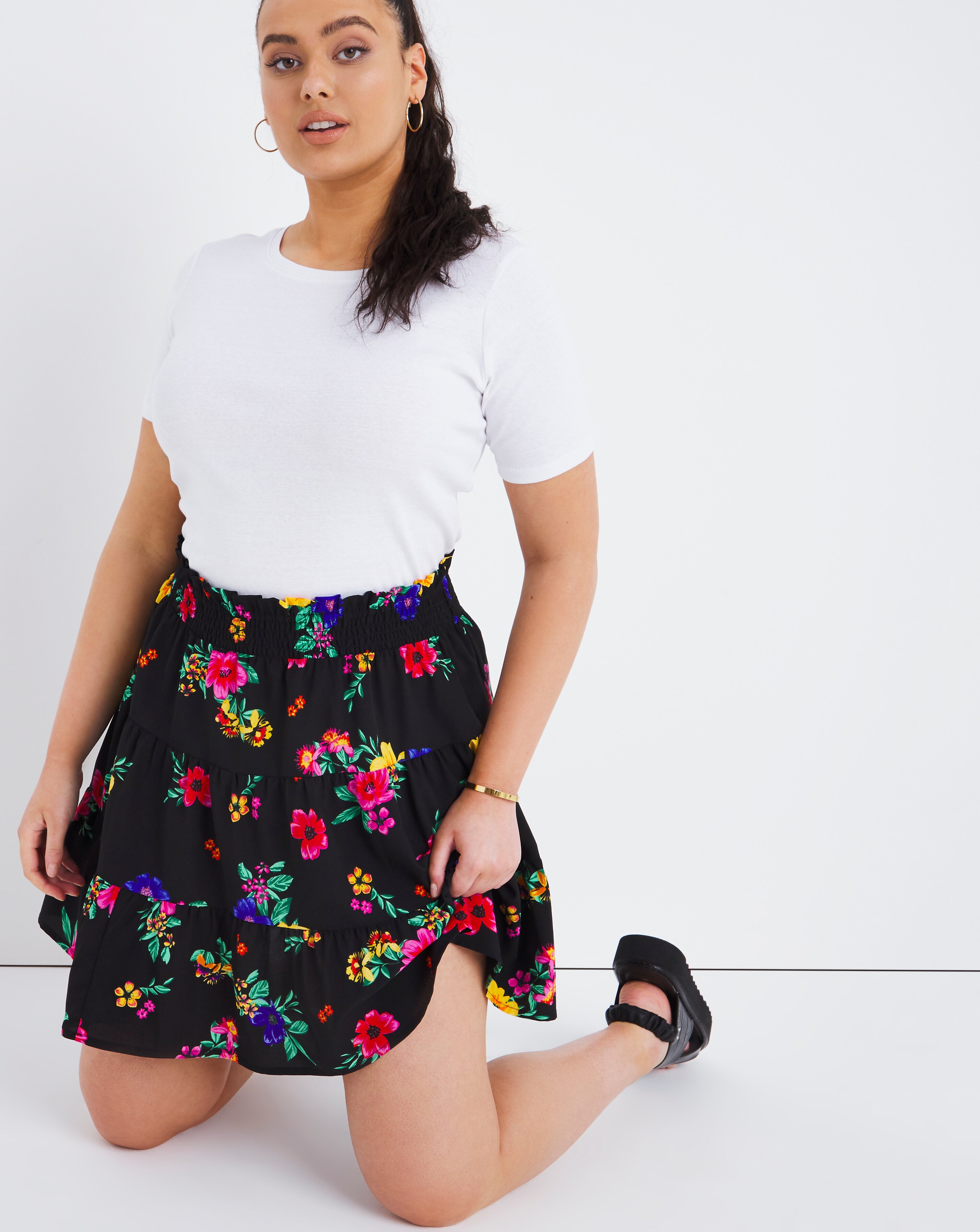 Tiered Mini Flippy Skirt | Simply Be