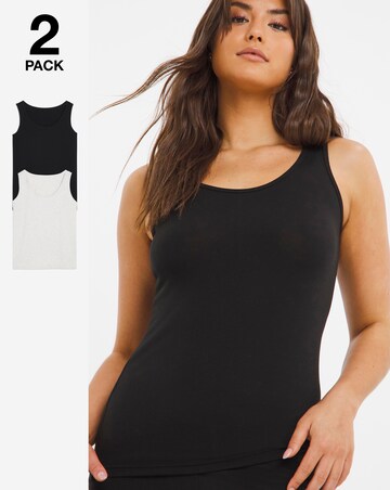 2 Pack Thermal Vest Tops | Simply Be
