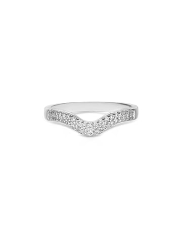 Simply Silver Sterling Silver 925 Cubic Zirconia Wishbone Ring | Simply Be