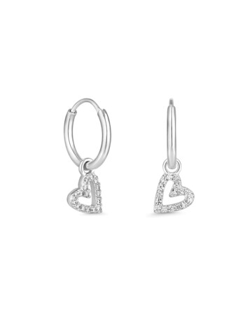Simply Silver Sterling Silver 925 Mini Heart Hoop Earrings | Simply Be