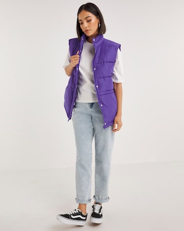 Purple Short Padded Gilet | Simply Be