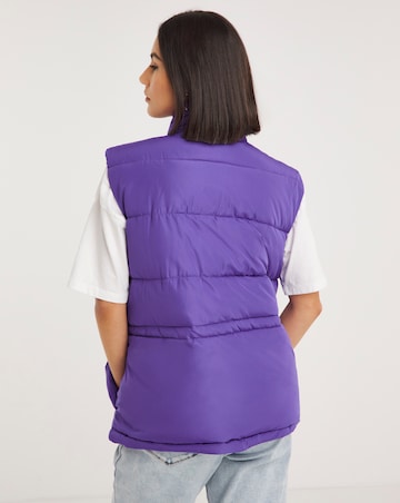Purple Short Padded Gilet | Simply Be