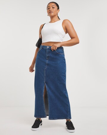 Maxi Front Split Denim Skirt | Simply Be