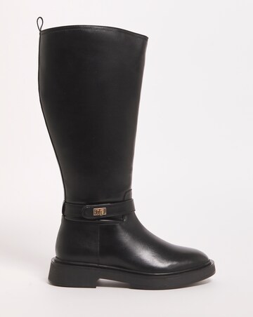 Katrina Buckle Knee High Boots Ex Wide Fit Super Curvy Calf | Simply Be
