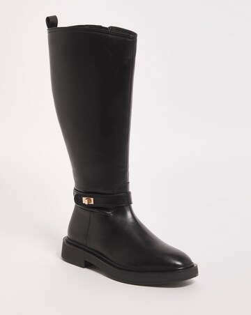Katrina Buckle Knee High Boots Ex Wide Fit Super Curvy Calf | Simply Be