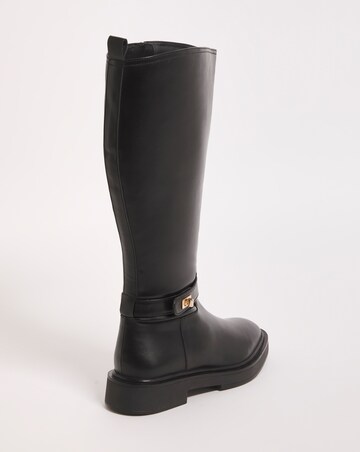 Katrina Buckle Knee High Boots Ex Wide Fit Super Curvy Calf | Simply Be