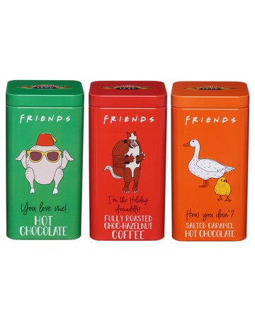 Friends Hot Chocolate & Coffee Collectable Tin Set 345g 3 Pack | Simply Be