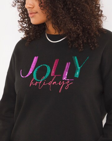 Jolly Holidays Novelty Sequin Sweatshirt | Simply Be