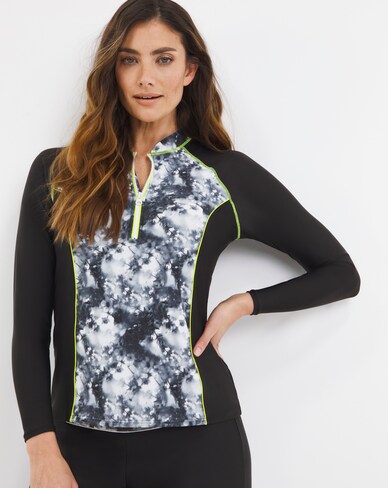 Sports Zip Up Rash Vest | Simply Be