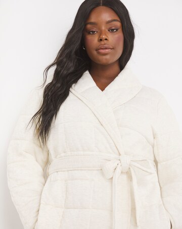 Pretty Secrets Long Quilted Dressing Gown | Simply Be