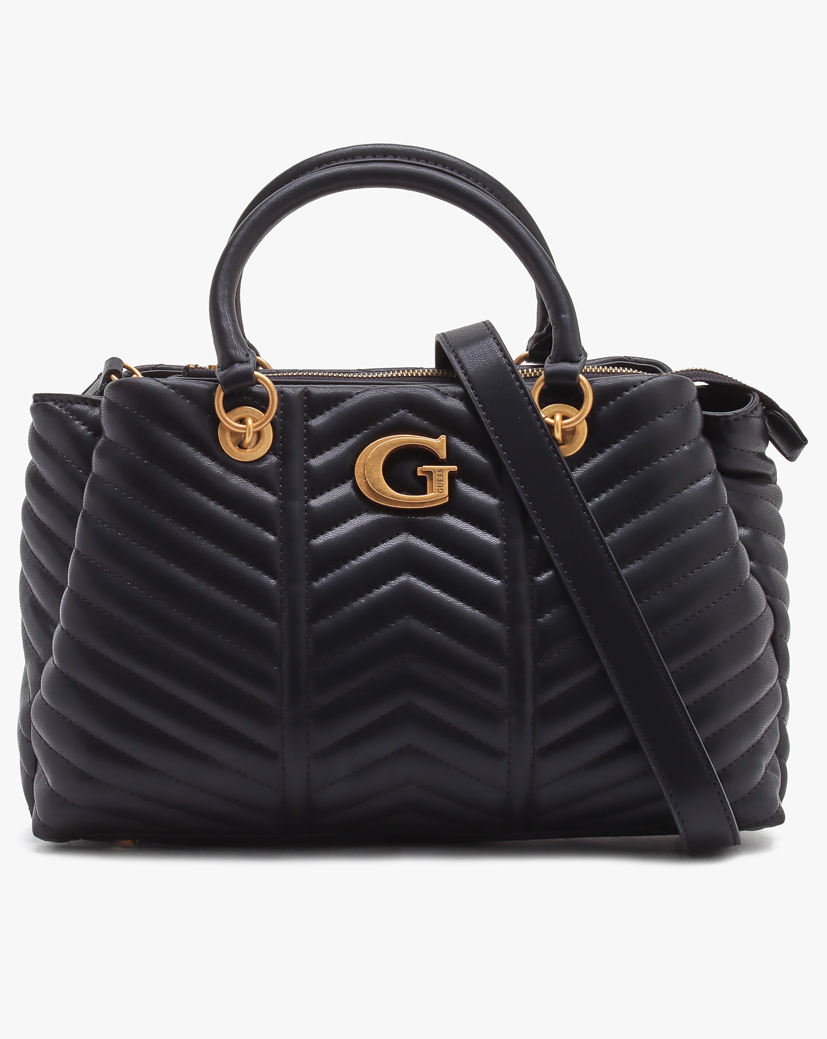 Guess Lovide Girlfriend Chevron Quilted Satchel Bag | Simply Be