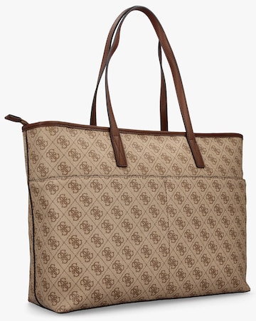 Guess Large Power Play Latte Logo Tech Tote Bag | Simply Be