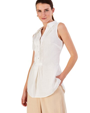 Monsoon Beryl Longline Linen Tunic Top | Simply Be