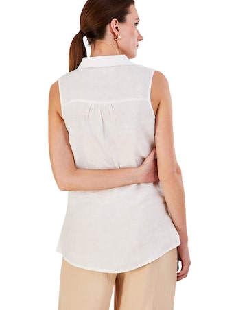 Monsoon Beryl Longline Linen Tunic Top | Simply Be