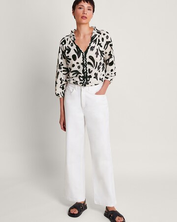 Monsoon Rosa Print Linen Top | Simply Be