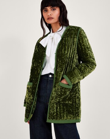 Monsoon Velvet Quilted Jacket | Simply Be