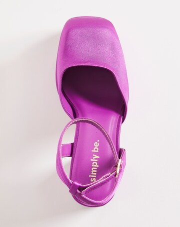 Athene Square Toe Platform Heeled Court Shoes Wide Fit | Simply Be