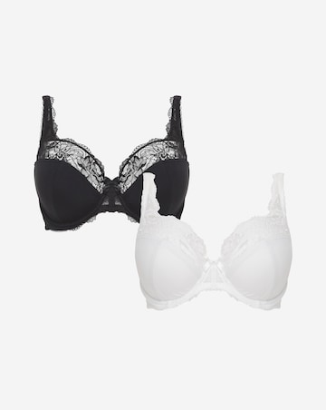 2 Pack Ella Lace Wired Non Padded Balcony Bras | Simply Be
