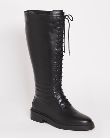 High Leg Lace Boot EEE Fit Super Curvy Calf | Simply Be