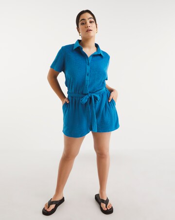 Cotton Towelling Playsuit | Simply Be