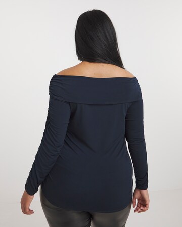 Navy Ruched Off The Shoulder Top | Simply Be