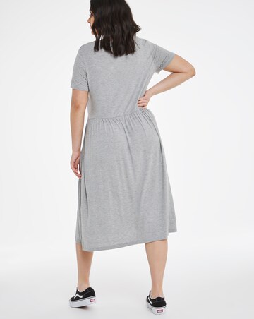 2 Pack Black/Grey Marl Short Sleeve Smock Midi Dresses | Simply Be