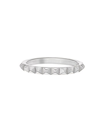 Sterling Silver Pyramid Band Ring | Simply Be
