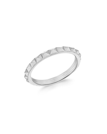 Sterling Silver Pyramid Band Ring | Simply Be
