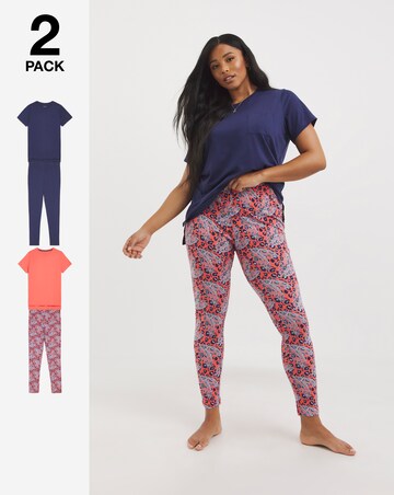 Pretty Secrets Value 2 Pack Pyjama Legging Sets | Simply Be