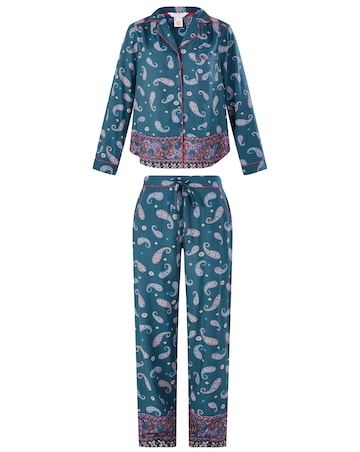 Monsoon Paisley Print Border Pyjama Set | Simply Be