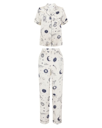 Accessorize Zodiac Satin Button Pyjamas | Simply Be
