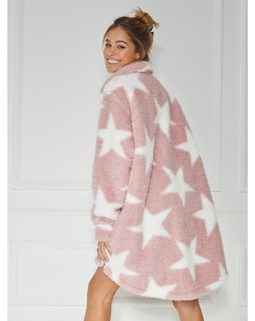 Jim Jam The Label Pink Star Oversized Shacket | Simply Be