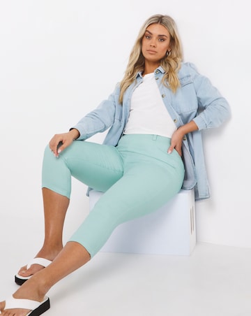 Amber Dusted Aqua Crop Jeggings | Simply Be
