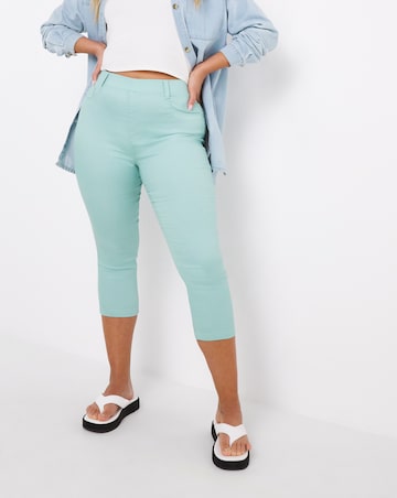Amber Dusted Aqua Crop Jeggings | Simply Be