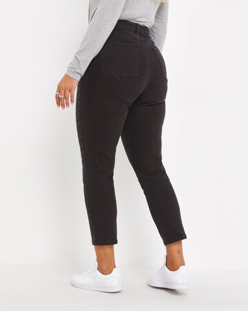 Washed Black Lara Slim Mom Jeans | Simply Be