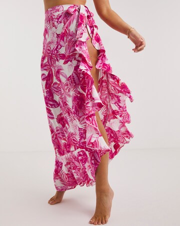 Figleaves Fiji Ruffle Maxi Beach Skirt | Simply Be
