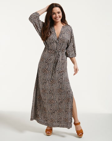 Figleaves Mala Leopard Print Maxi Shirt Dress | Simply Be
