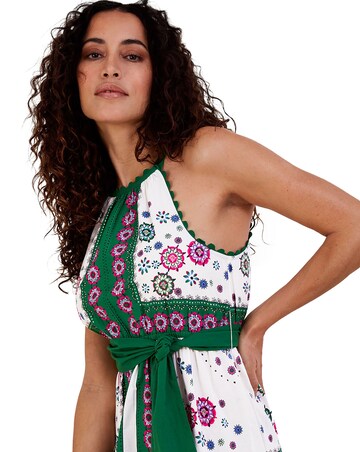 Monsoon Scarf Print Halter Midi Dress | Simply Be