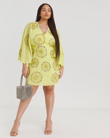 Maya Curve Embellished Wrap Mini Dress | Simply Be