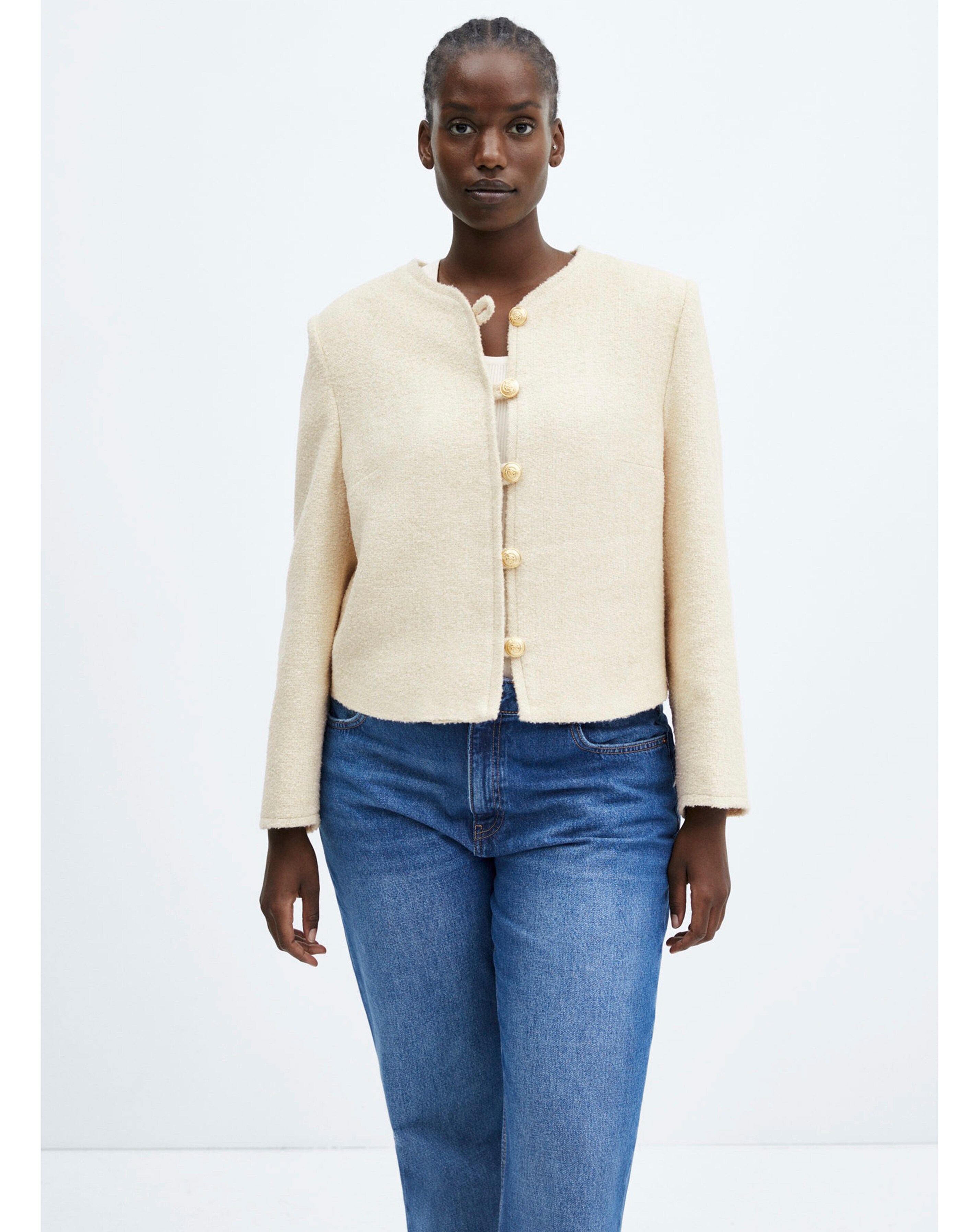Mango Round Neck Short Jacket | Simply Be