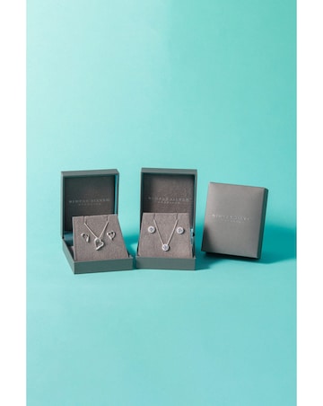 Simply Silver Sterling Silver 925 Cubic Zirconia Heart Pendant Set ...