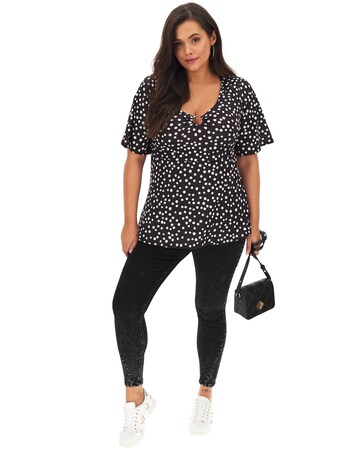 Spot Print O Ring Peplum Top | Simply Be
